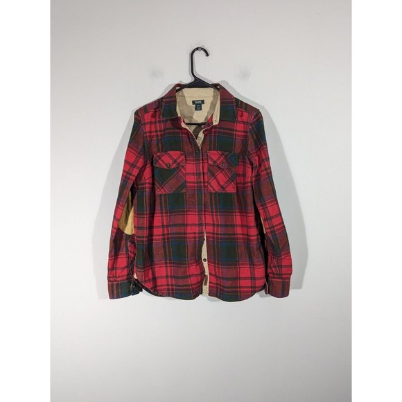 Roots | Tops | Roots Canada Red Plaid Flannel Button Up Shirt Patched ...